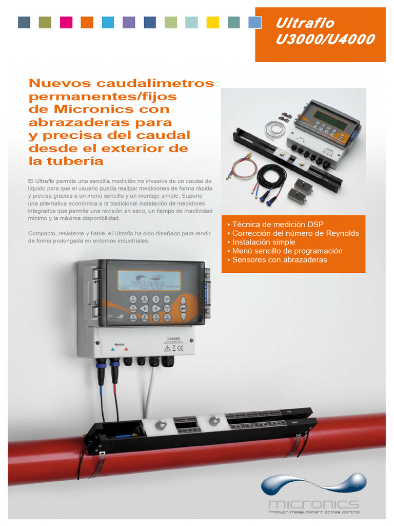 Caudalímetros Industriales Ultraflo | PDF | Medición de flujo | Ultrasonido
