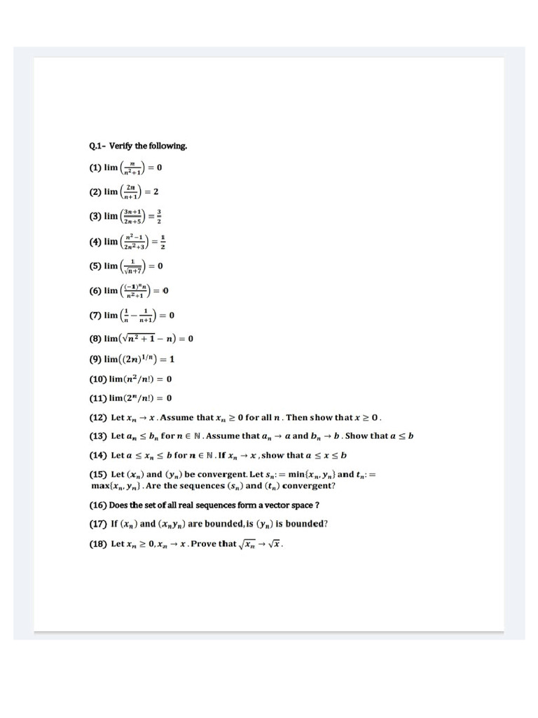 RA Homework - Merged | PDF | Sequence | Limit (Mathematics)