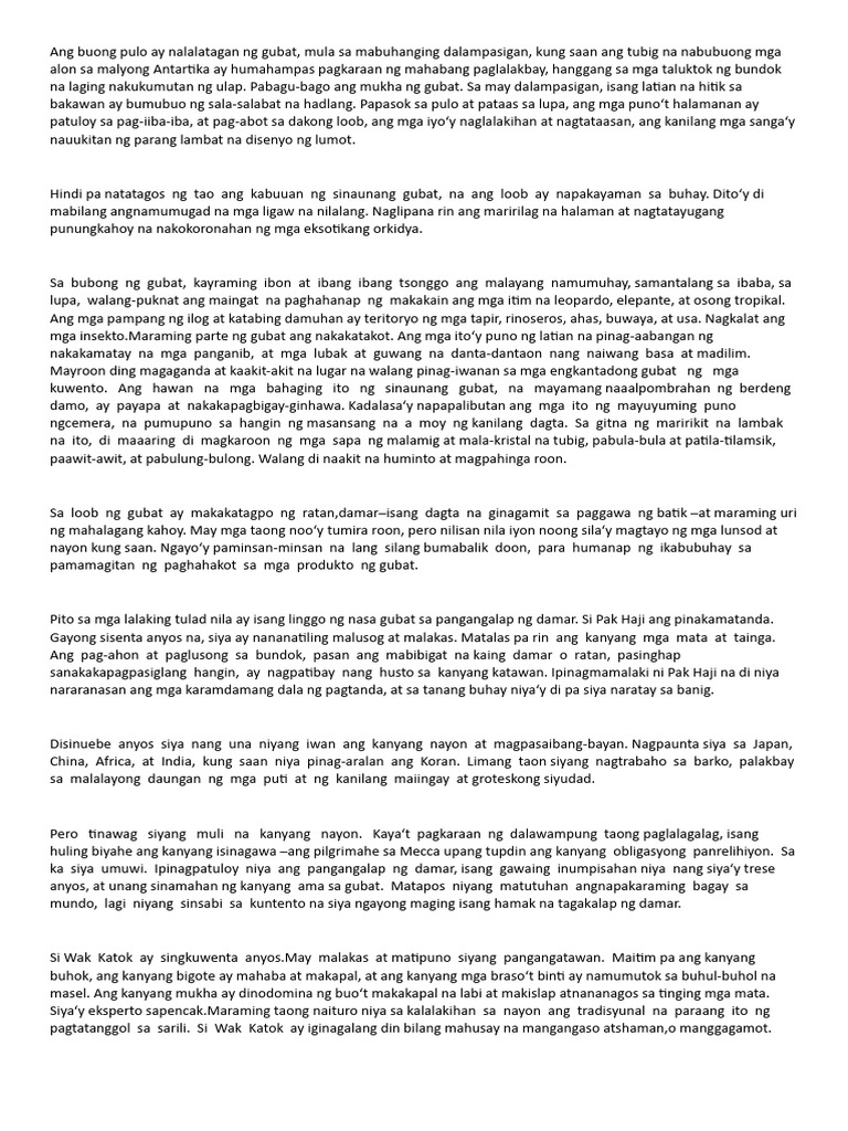 Ang Buong Pulo Ay Nalalatagan NG Gubat | PDF