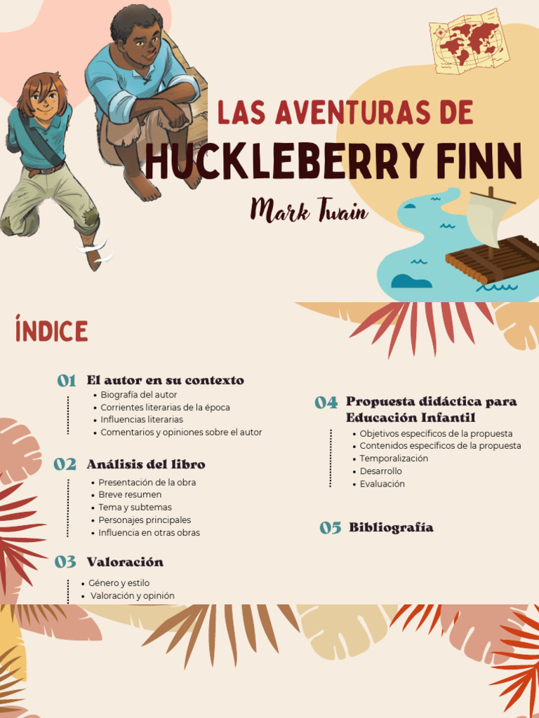 Presentación Las Aventuras de Huckleberry Finn | PDF | Mark Twain | Aventuras de Huckleberry Finn