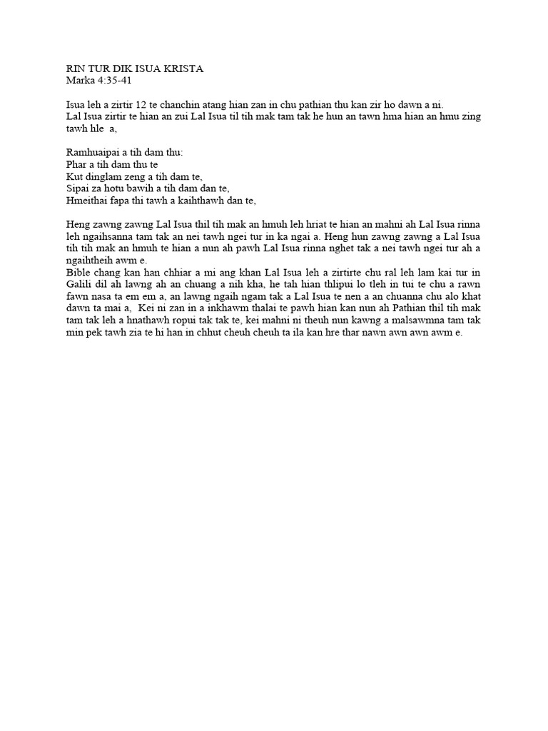 Rin Tur Dik Isua Krista | PDF