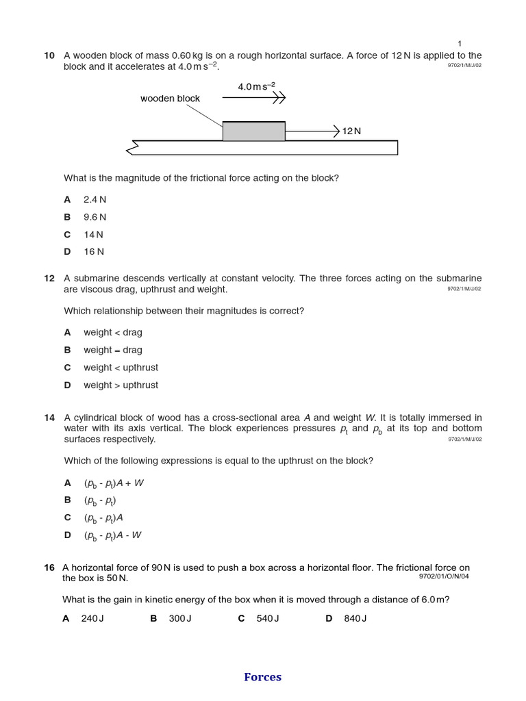 Forces | PDF | Force | Buoyancy