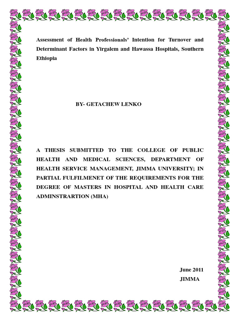 Final MHA Thesis, Getachew L. | PDF | Motivation | Motivational