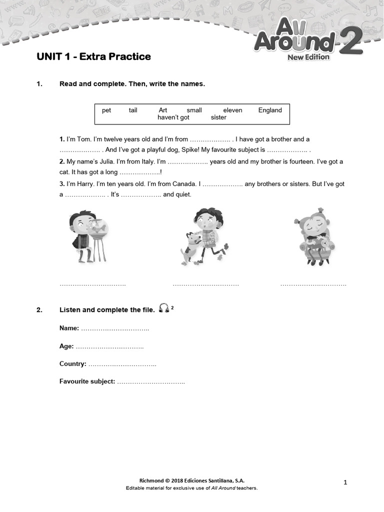 All Around 2 - Extra Practice | PDF