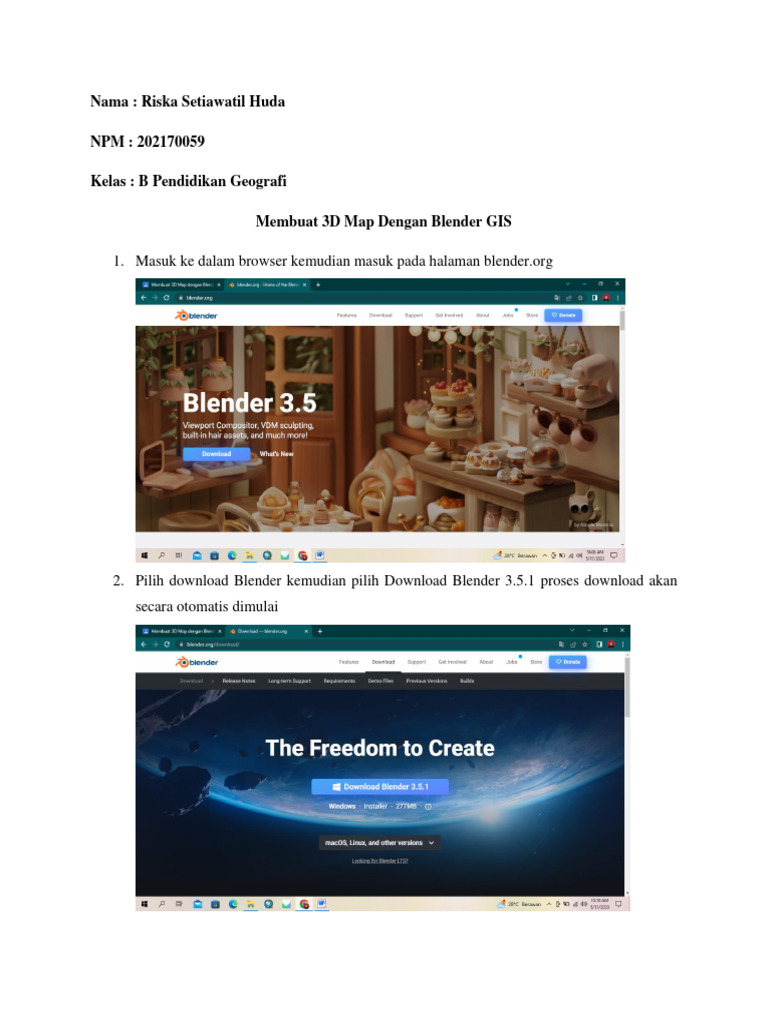 3D Map Dengan Blender GIS | PDF