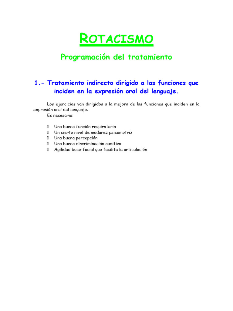 Tratamiento del Rotacismo en Niños | PDF | Fonética | Voz humana