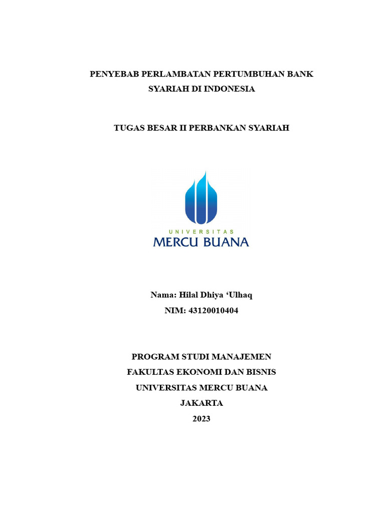 Penyebab Perlambatan Pertumbuhan Bank Syariah Di Indonesia | PDF Penyebab Perlambatan Pertumbuhan Bank Syariah Di Indonesia | PDF