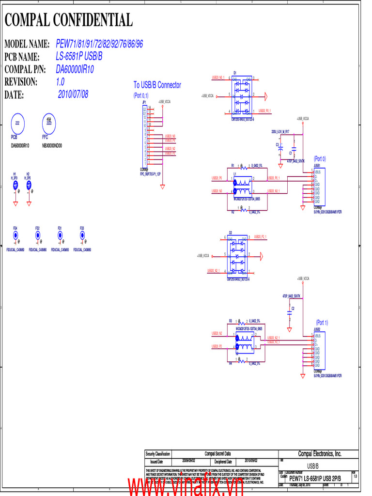 Compal USB 2P/B Engineering Drawing | PDF