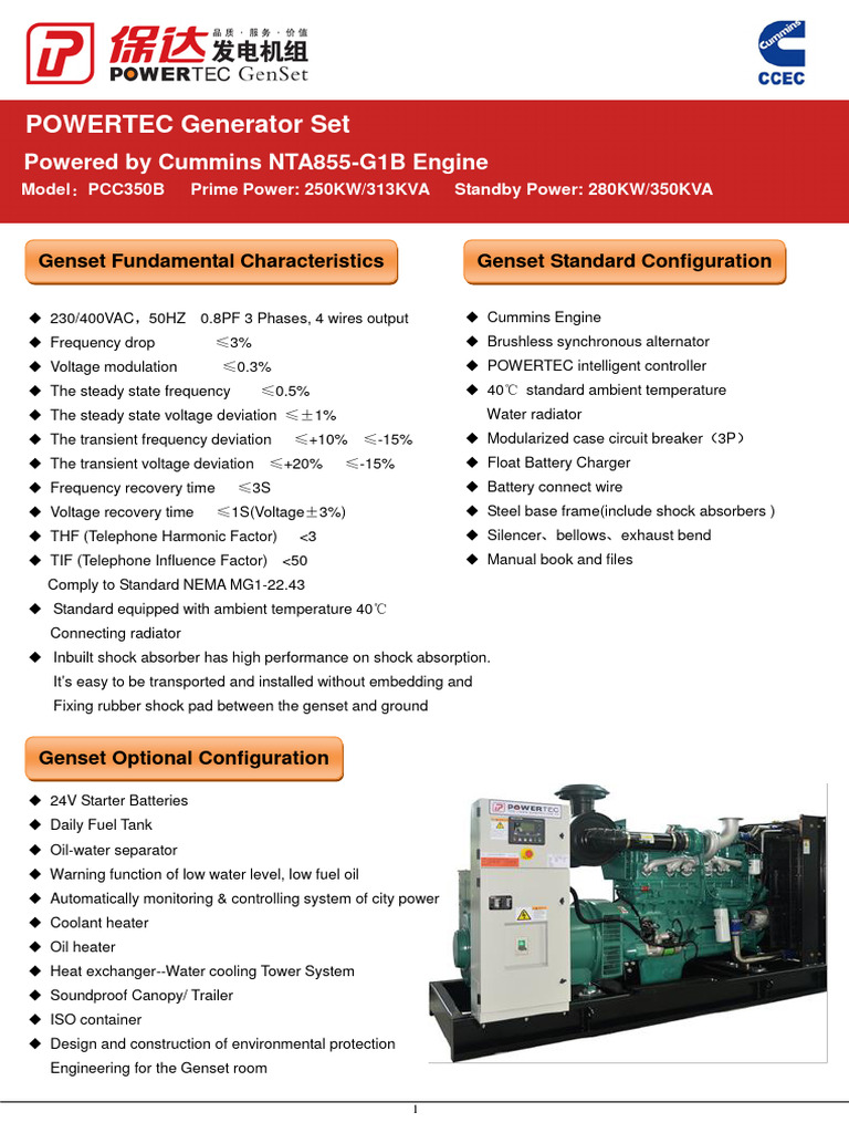 PCC350B Nta855 G1B | PDF | Electronics | Electric Power