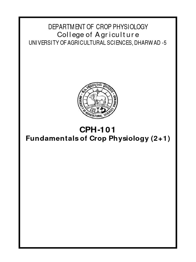 CPH-101-Fundamentals of Crop Physiology | PDF | Photosynthesis ...