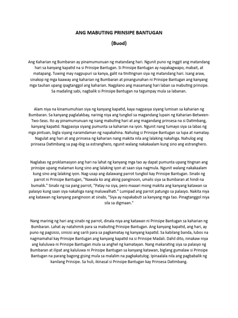 Ang Mabuting Prinsipe Bantugan | PDF