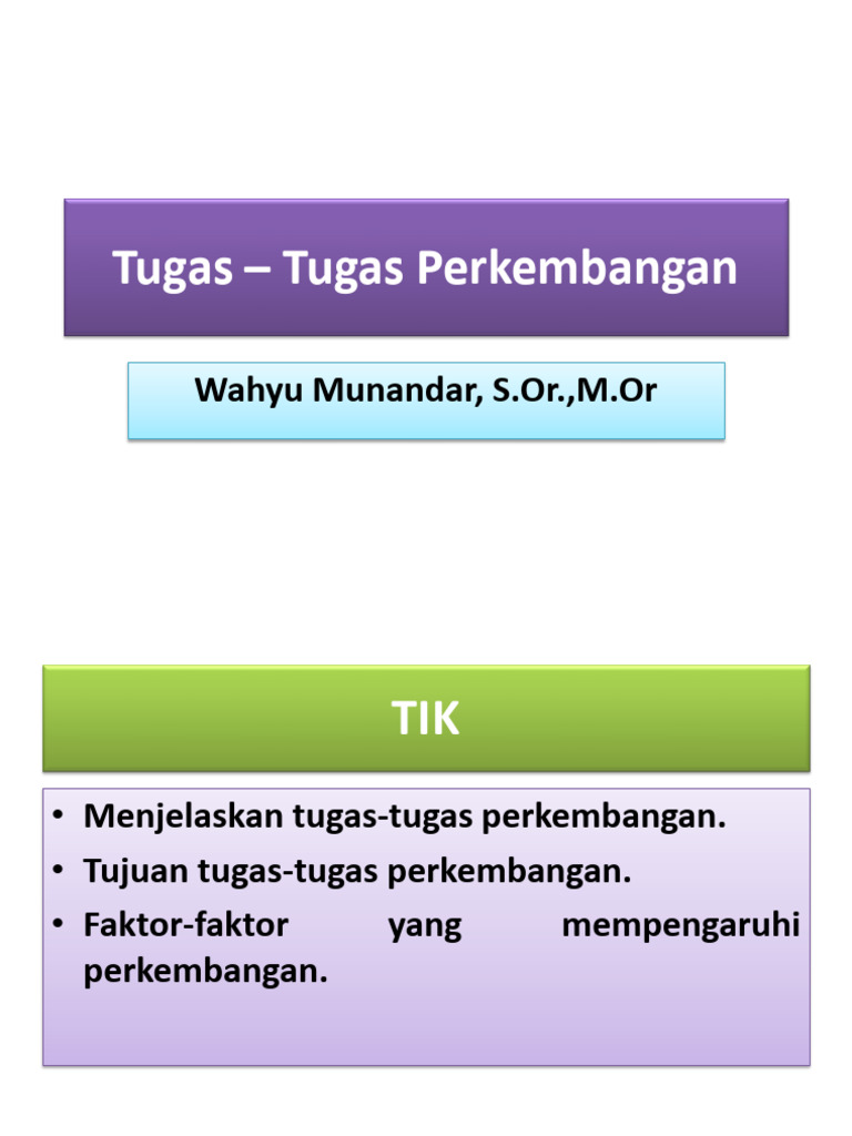 Tugas - Tugas Perkembangan | PDF