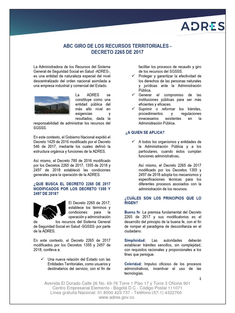 ABC Giro de Los Recursos Territoriales - Decreto 2265 de 2017 (ADRESS ...