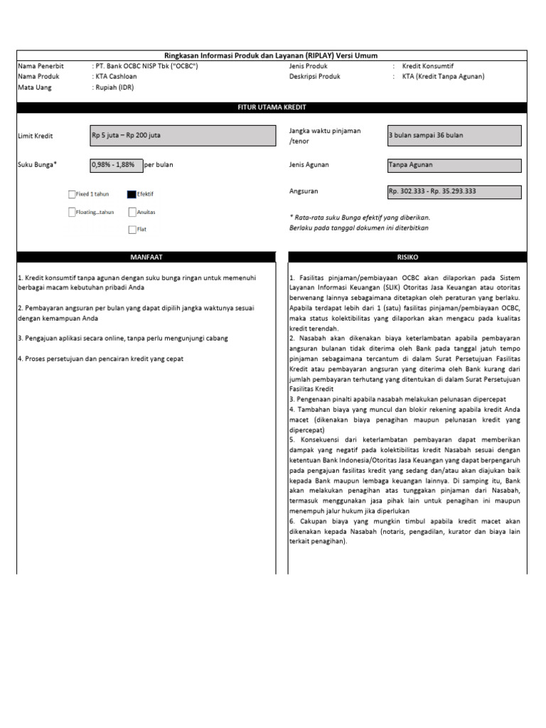 Ocbc - Nisp - Kta - Riplay | PDF