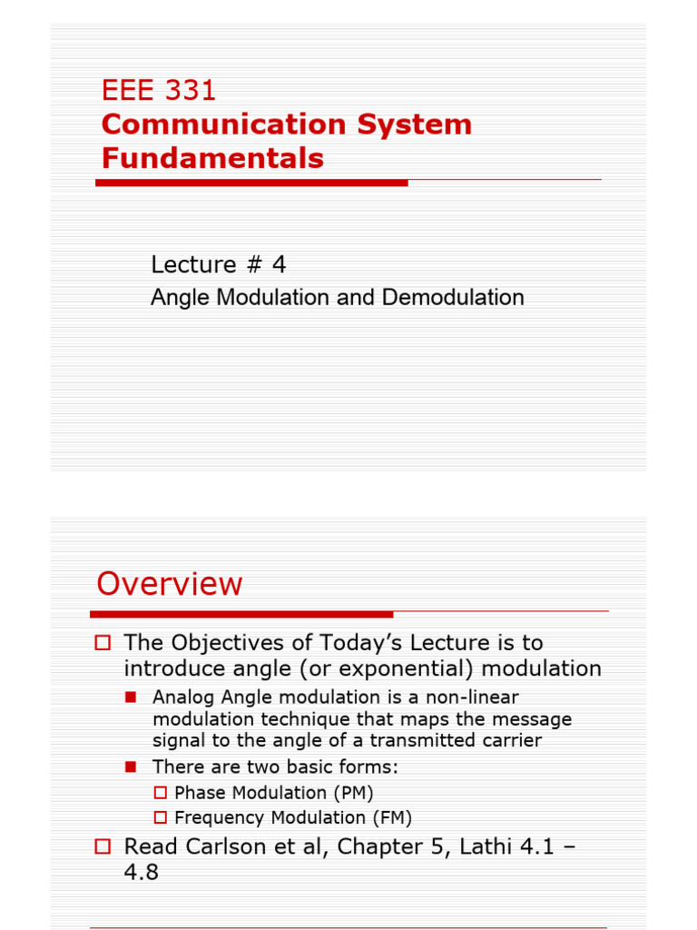 Lecture 4 Download Free Pdf Frequency Modulation Modulation