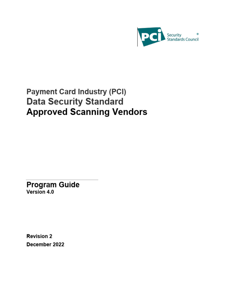 ASV Program Guide v4.0r2 | PDF | Payment Card Industry Data Security Standard | Vulnerability ...