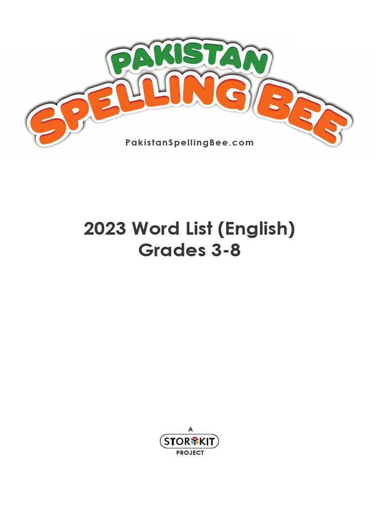 Combined PSB-Grades 3-8 Word List - English | PDF