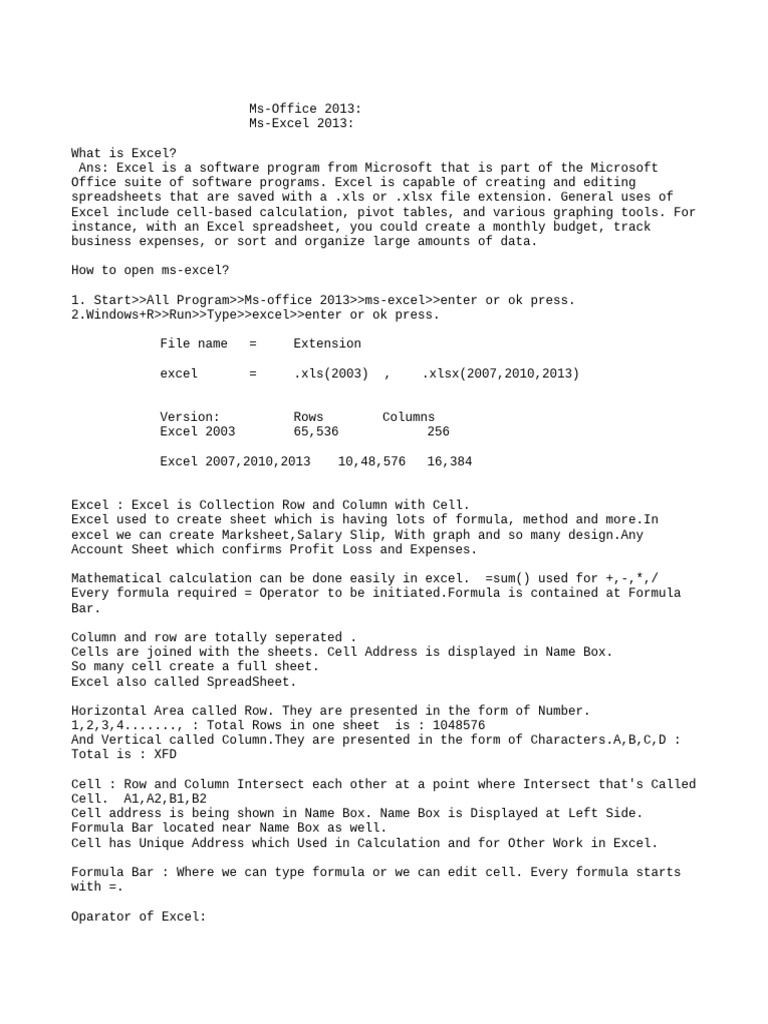Excel 1 Pdf Microsoft Excel Spreadsheet