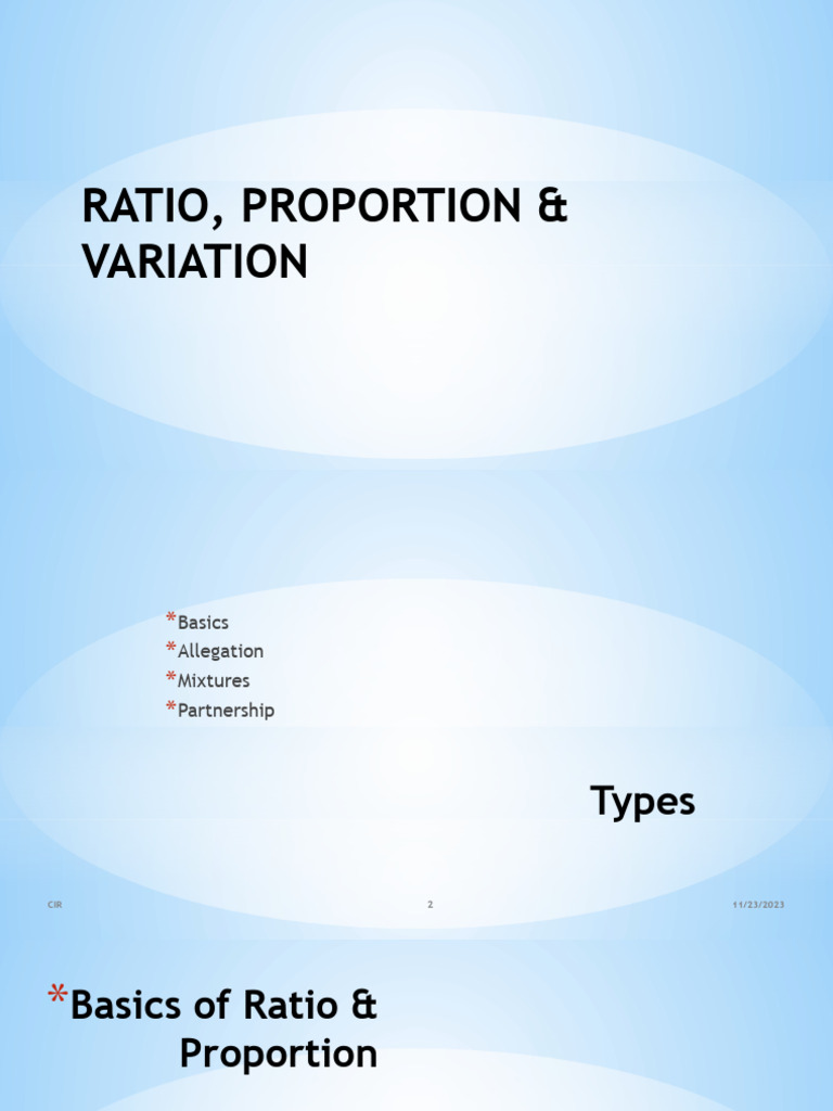 Ratio, Proportion - Variation | PDF | Ratio