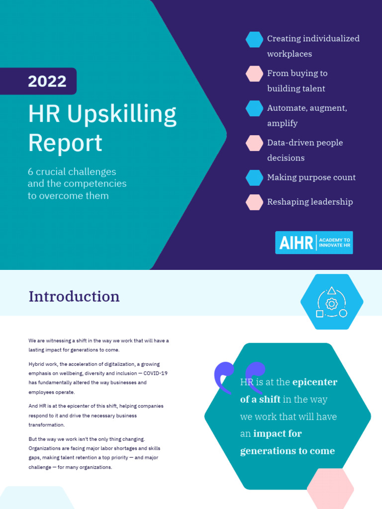AIHR HR Upskilling Report 2022 | Download Free PDF | Analytics | Automation