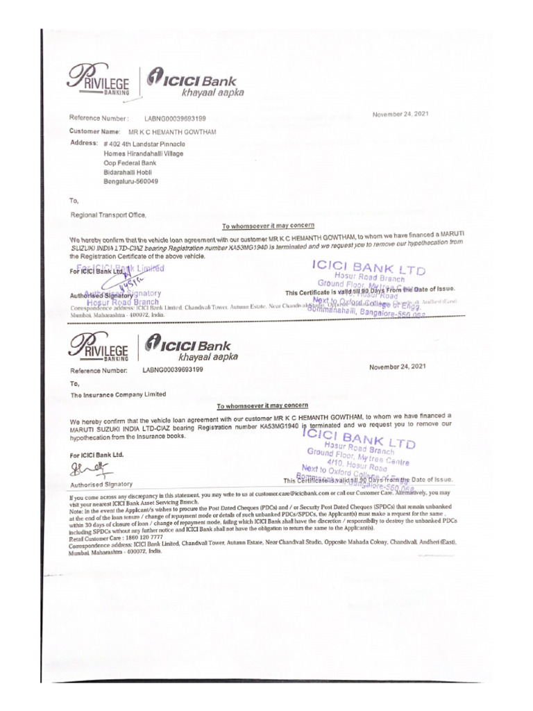 Ciaz Car NOC | PDF