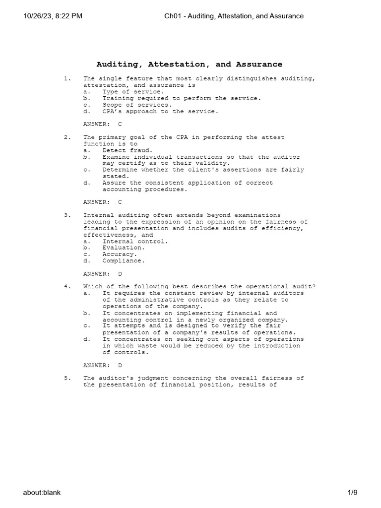 Auditing Essentials for CPAs | PDF | Audit | Auditor's Report