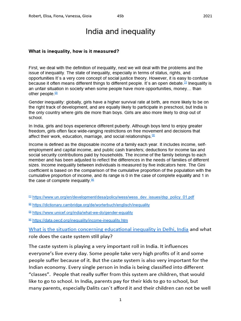 India and Inequality Report | PDF | Economic Inequality ...