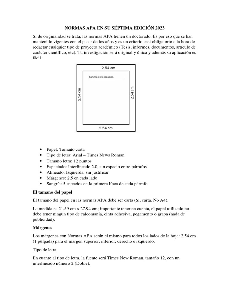 Márgenes y Formato en Normas APA 2023 | PDF