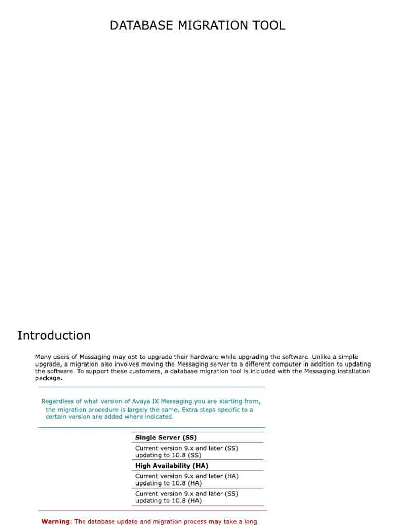 DataBase Migration Tool | PDF