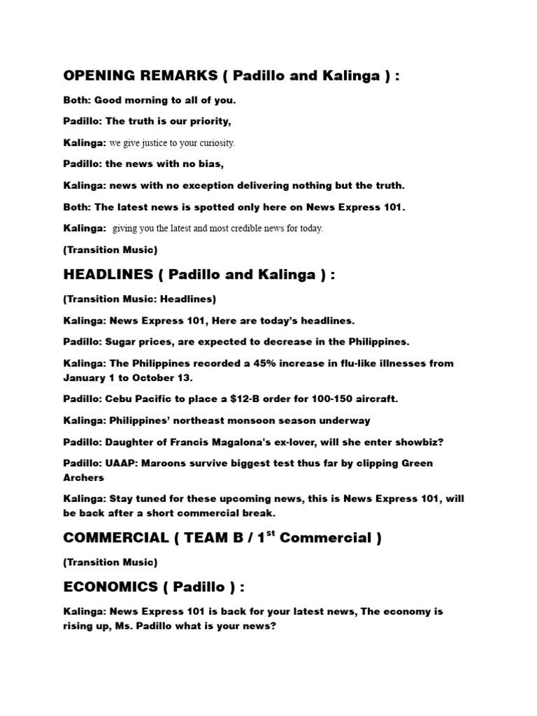 News Express 101 Updated Script | PDF | Weather | Monsoon