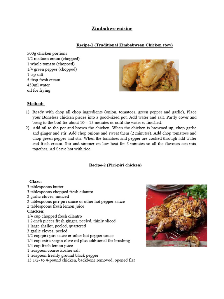 Zimbabwe Cuisine | PDF | Grilling | Garlic