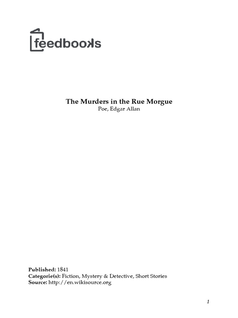 Edgar Allan Poe - The Murders in The Rue Morgue | PDF | Edgar Allan Poe ...