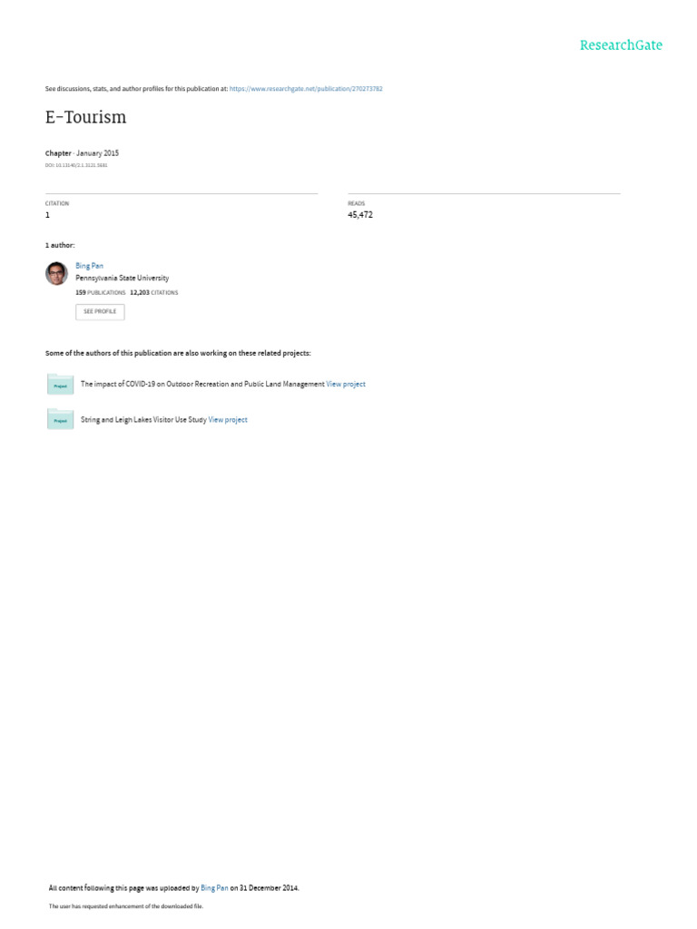 E-Tourism Encyclopedia | PDF | Advertising | Tourism