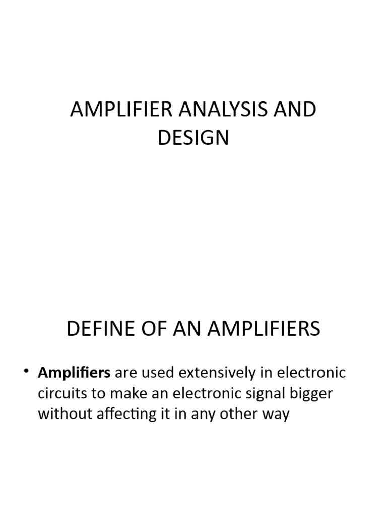Amplifier Types and Design Overview | PDF | Amplifier | Transistor