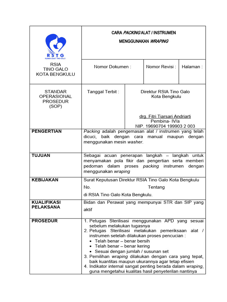 Cara Packing Alat Instrumen | PDF