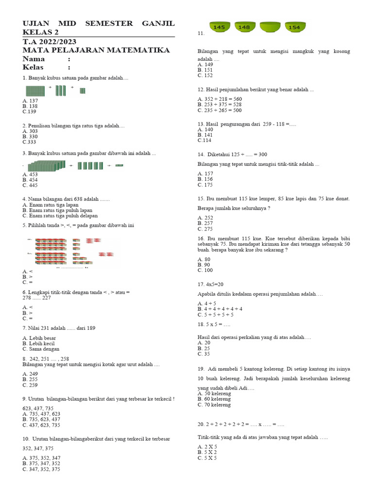 Ujian Mid Semester Ganjil Kelas 2 MM | PDF