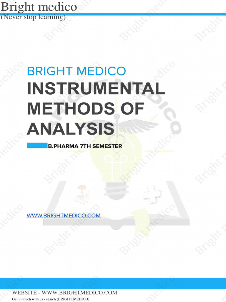 7th Semester Instrumental Method of Analysis Unit - 4 B.pharma Bright ...
