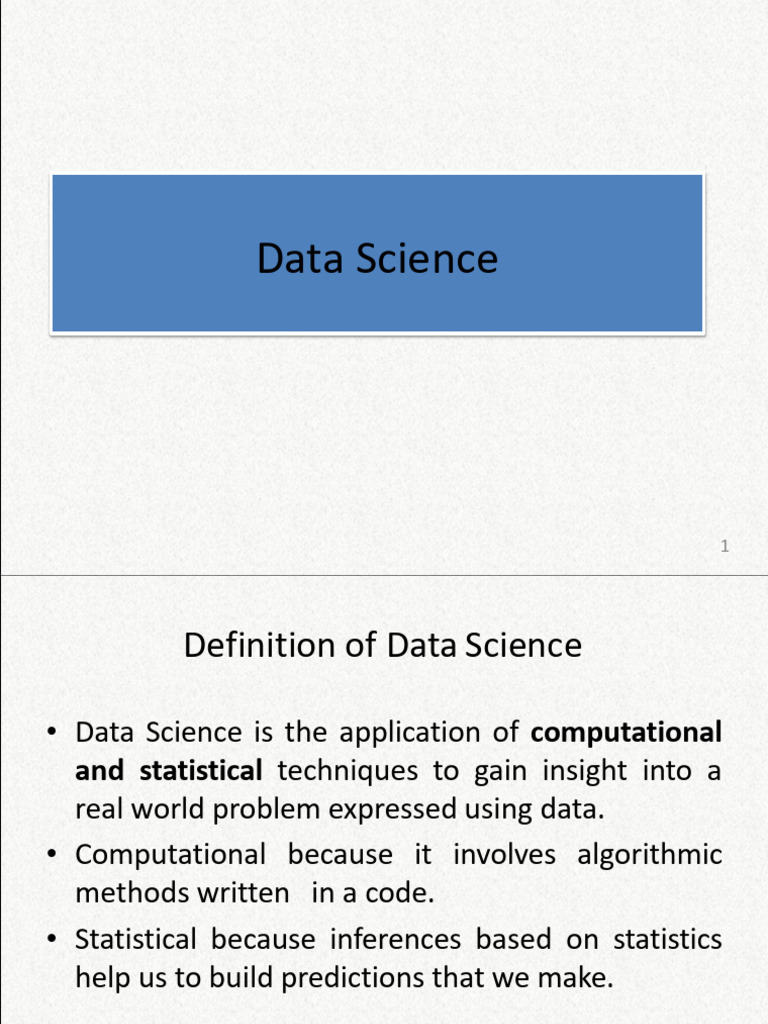 Unit1-Data Science Fundamentals | PDF | Data | Data Analysis Unit1-Data Science Fundamentals | PDF | Data | Data Analysis