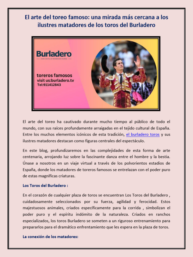 Toreros Famosos | PDF | Toreo