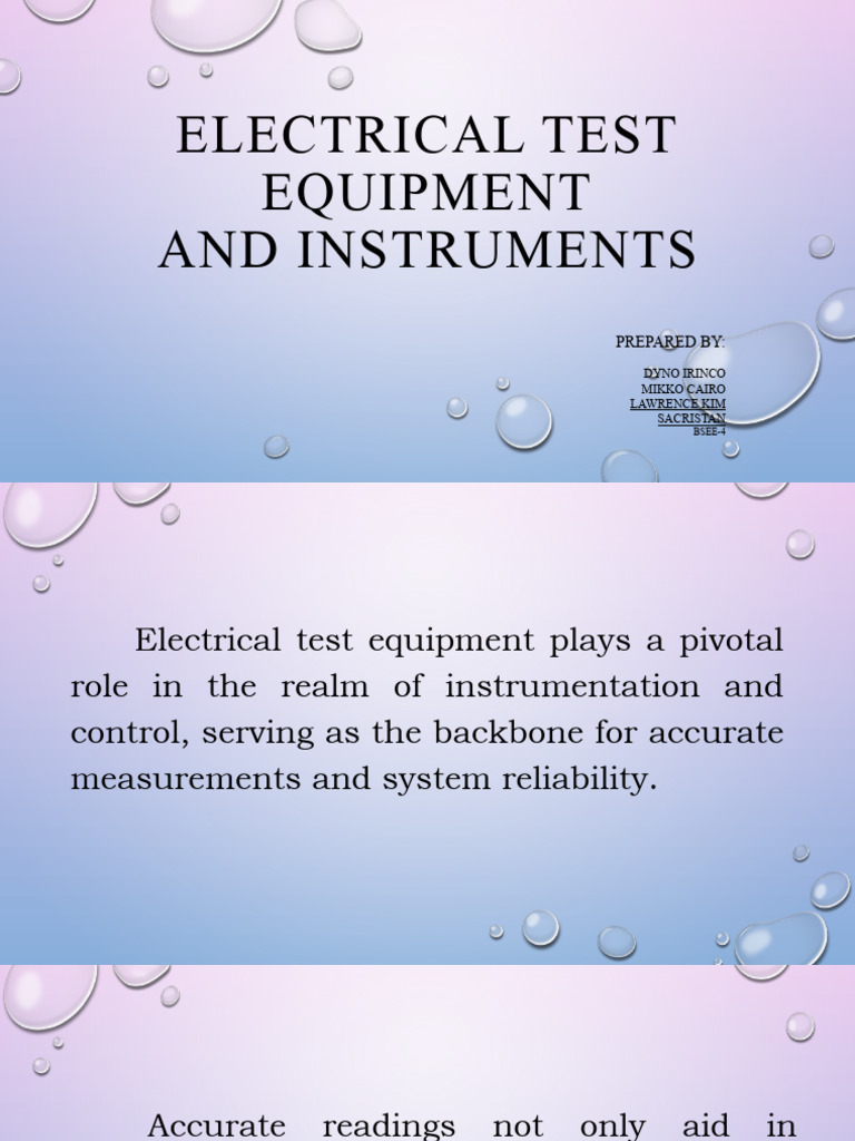 Electrical Test Equipment Overview | PDF | Calibration | Electrical ...