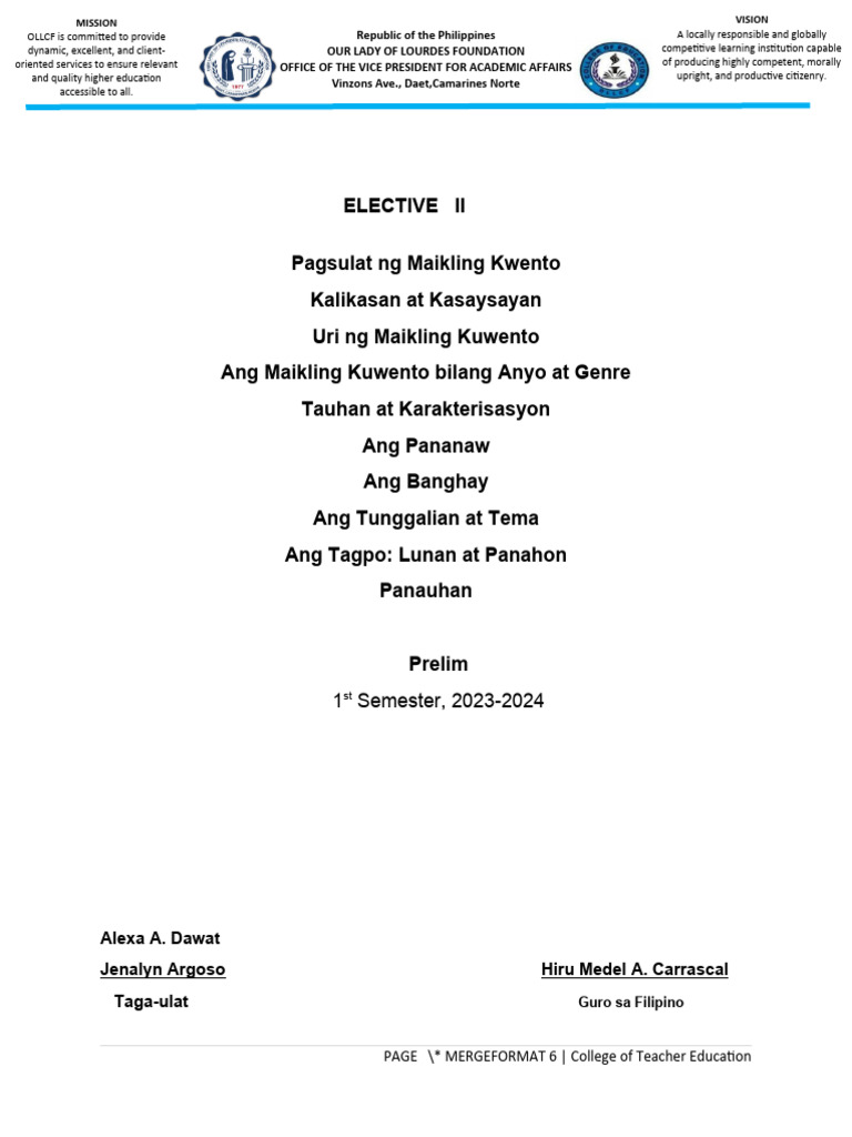 Fil Elective 2 | PDF