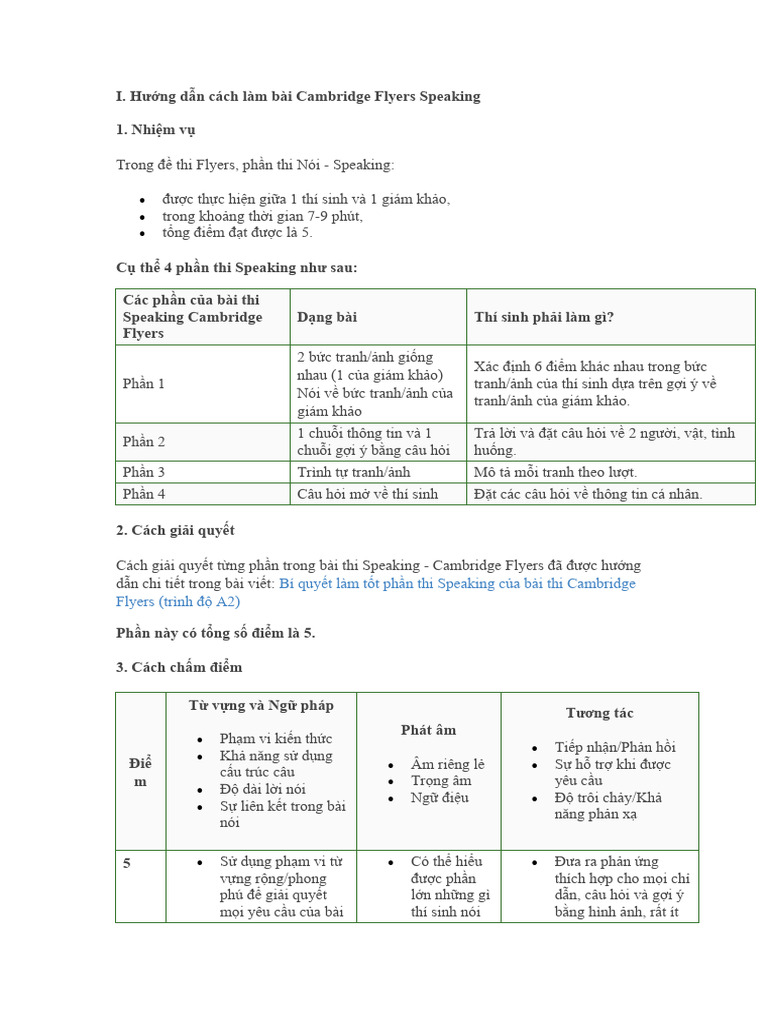 Flyers Speaking | PDF
