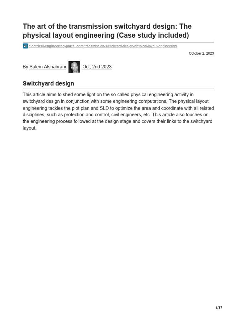 Switchyard Design: Engineering Layout Guide | PDF | Electrical ...
