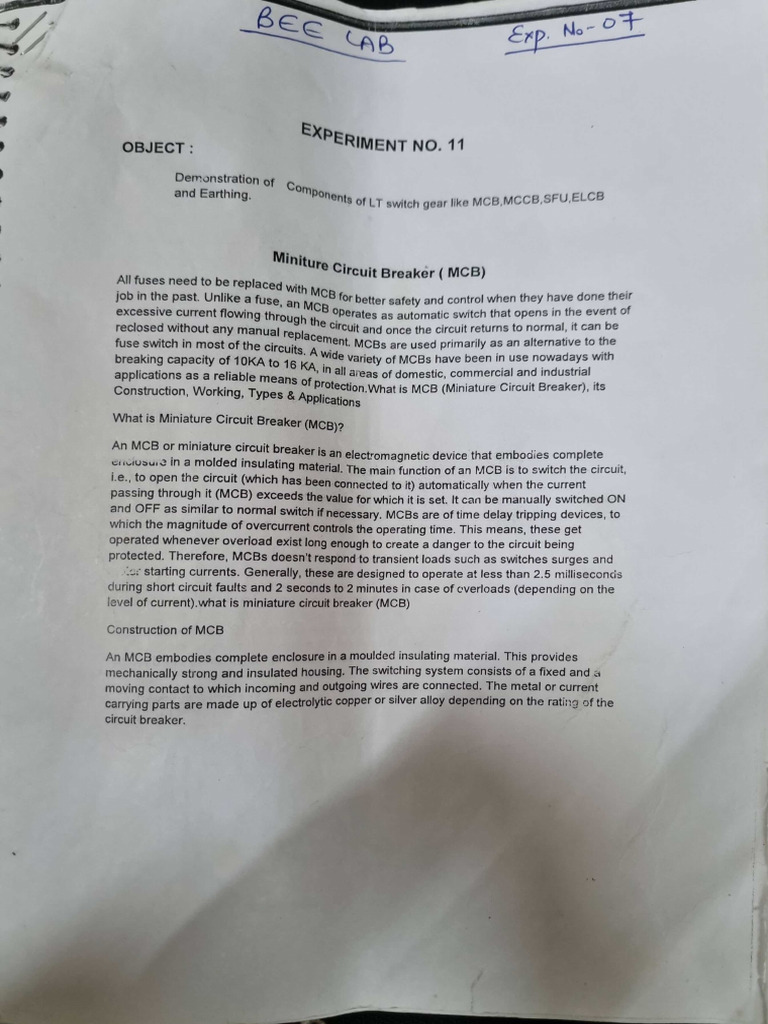 BEE MCB | PDF