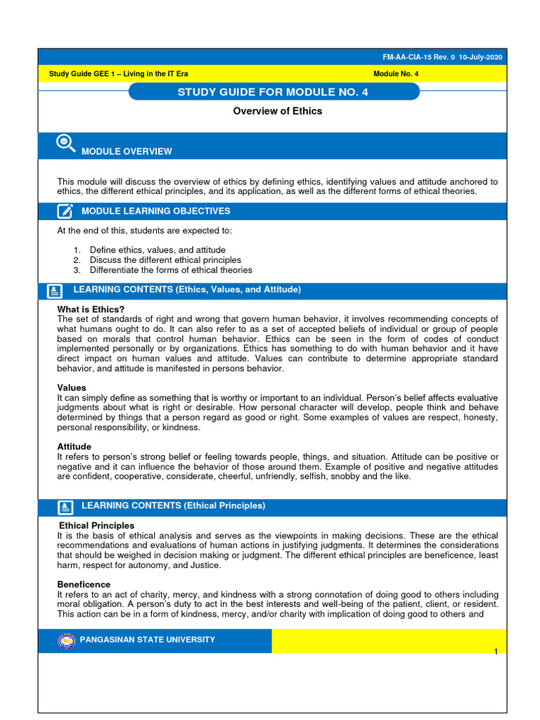Module 4 | PDF | Attitude (Psychology) | Morality