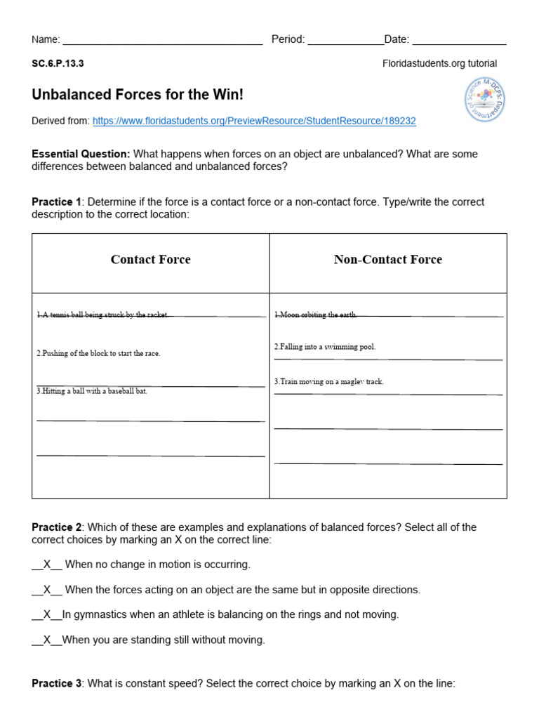 Understanding Balanced vs Unbalanced Forces | PDF | Force | Physical ...