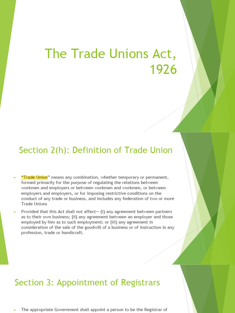 Trade Unions Act 1926 | PDF | Sovereign Immunity | Tort