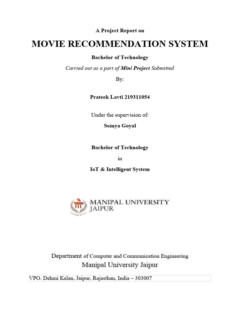 Movie Recommendation System Analysis | PDF | Cluster Analysis | Support ...