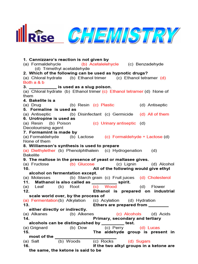 Chemistry_Ch11,12_Part_II | PDF | Aldehyde | Ethanol