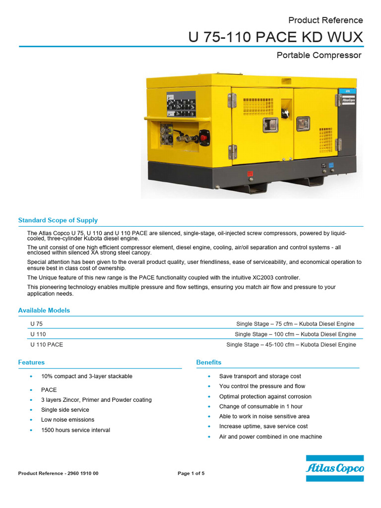 Product Ref Sheet U 75-110 PACE KD WUX 2960 1910 00 EN | PDF | Engines ...
